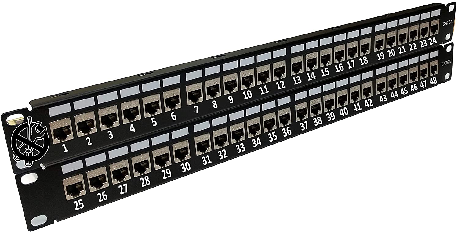 1U Rack Mount Panel CabledUp 24-Port Cat6 Patch Panel – 1U Rack Mount ...